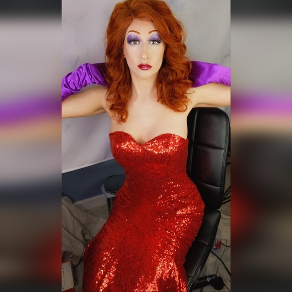 Dresses | The Ultimate Jessica Rabbit Red Sequined Gown | Poshmark